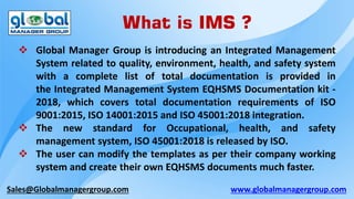 IMS Documentation Requirements As per ISO 9001,ISO 14001 and ISO 45001 | PDF