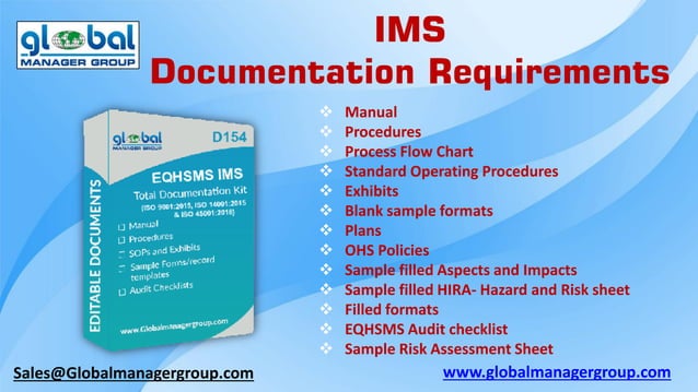 IMS Documentation Requirements As per ISO 9001,ISO 14001 and ISO 45001 | PDF | Business ...