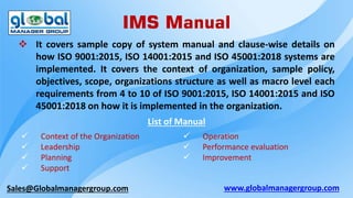 IMS Documentation Requirements As per ISO 9001,ISO 14001 and ISO 45001 | PDF