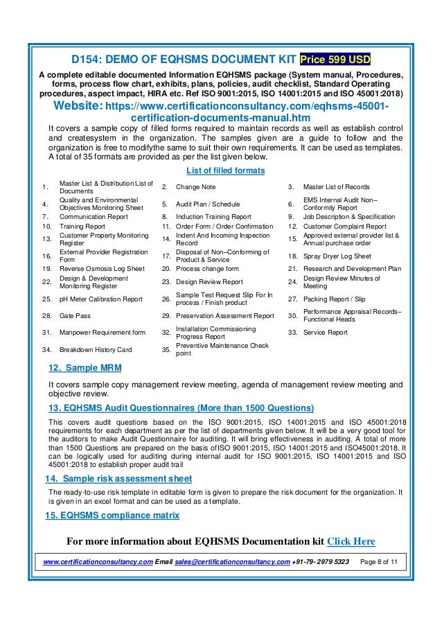 Ims documents manual, procedures, template | PDF