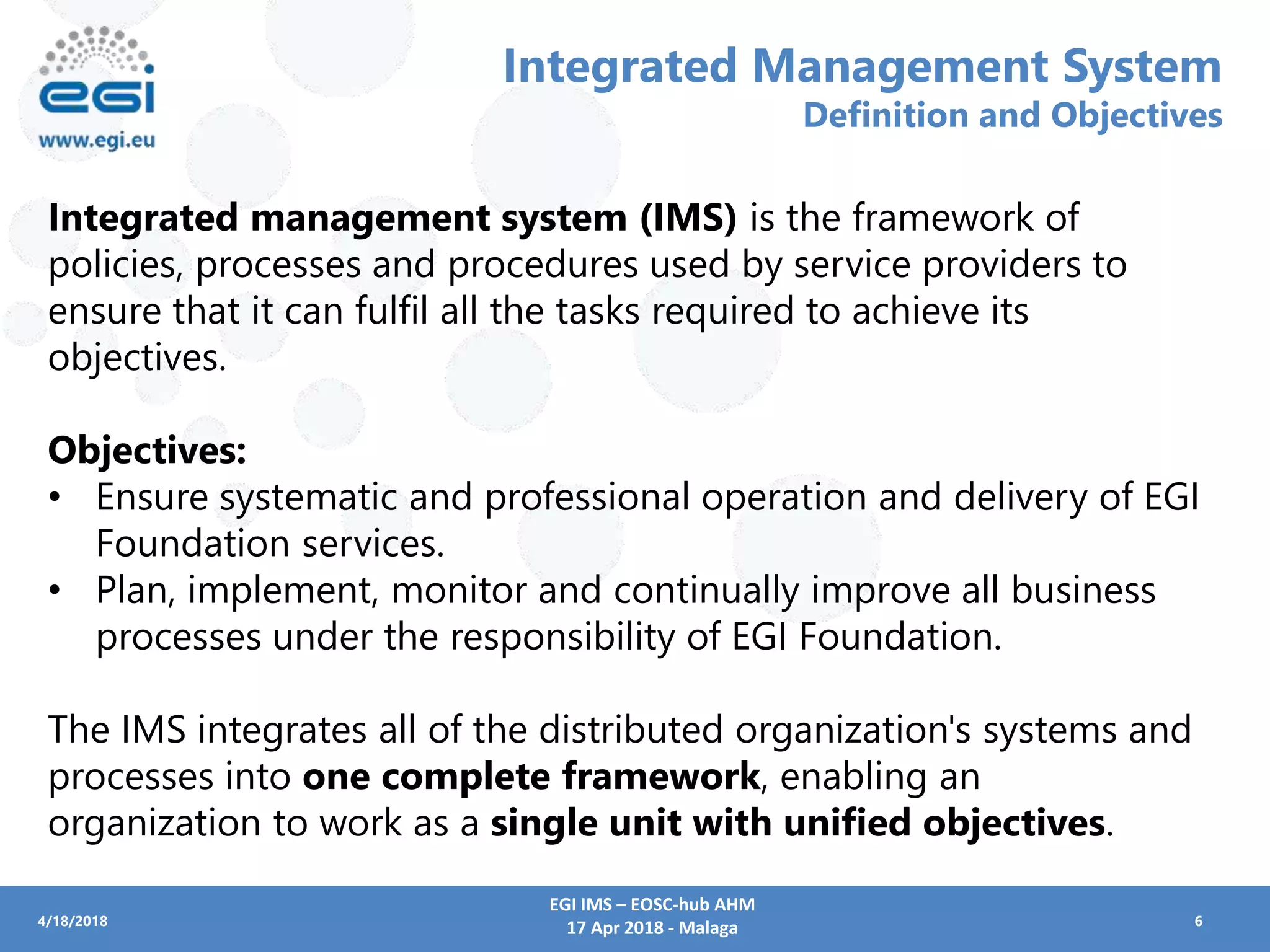 EGI Integrated Management System | PPTX | Business Utilities | Business