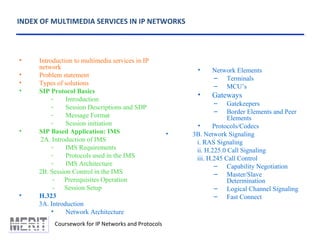 MULTIMEDIA SERVICES OVER IP NETWORKS | PPT