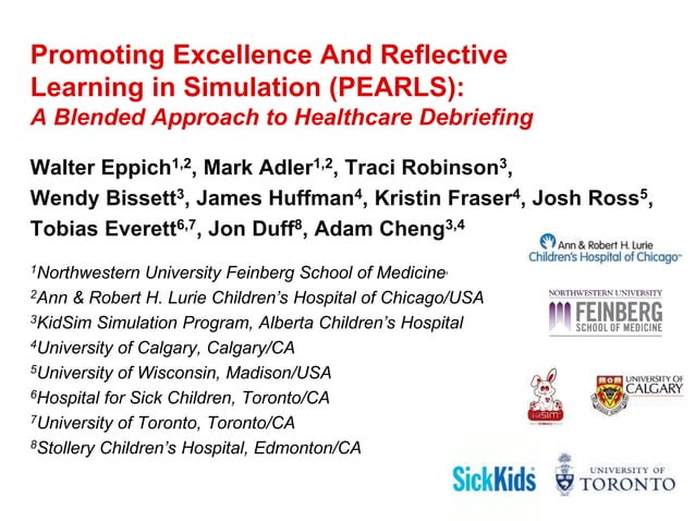 Promoting Excellence And Reflective Learning in Simulation (PEARLS): | PPTX