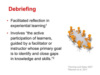 Promoting Excellence And Reflective Learning in Simulation (PEARLS): | PPTX