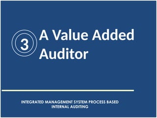 IMS INTERNAL AUDITPrinciples of internal audits, phases of audit ...