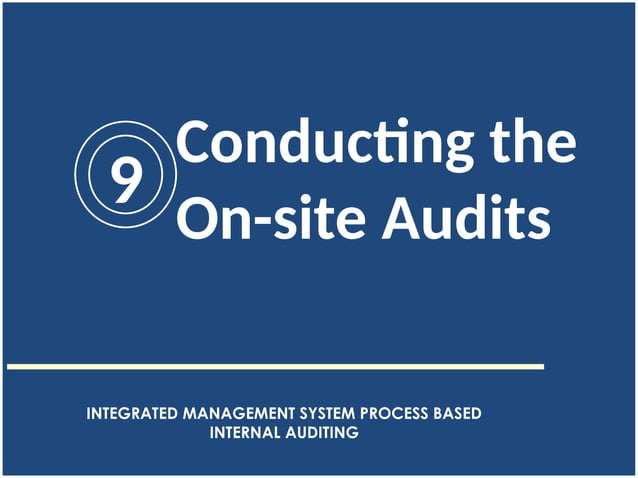 IMS INTERNAL AUDITPrinciples of internal audits, phases of audit ...