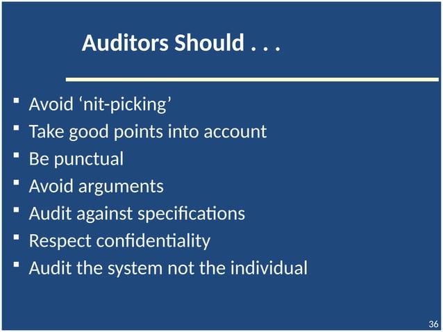 IMS INTERNAL AUDITPrinciples of internal audits, phases of audit ...
