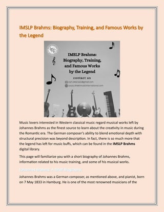 IMSLP Brahms Biography, Training, and Famous Works by the Legend.pdf