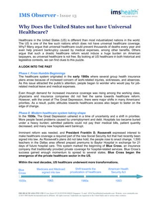 IMS Observer (Issue 13) - Universal Healthcare | PDF | Health Insurance | Insurance