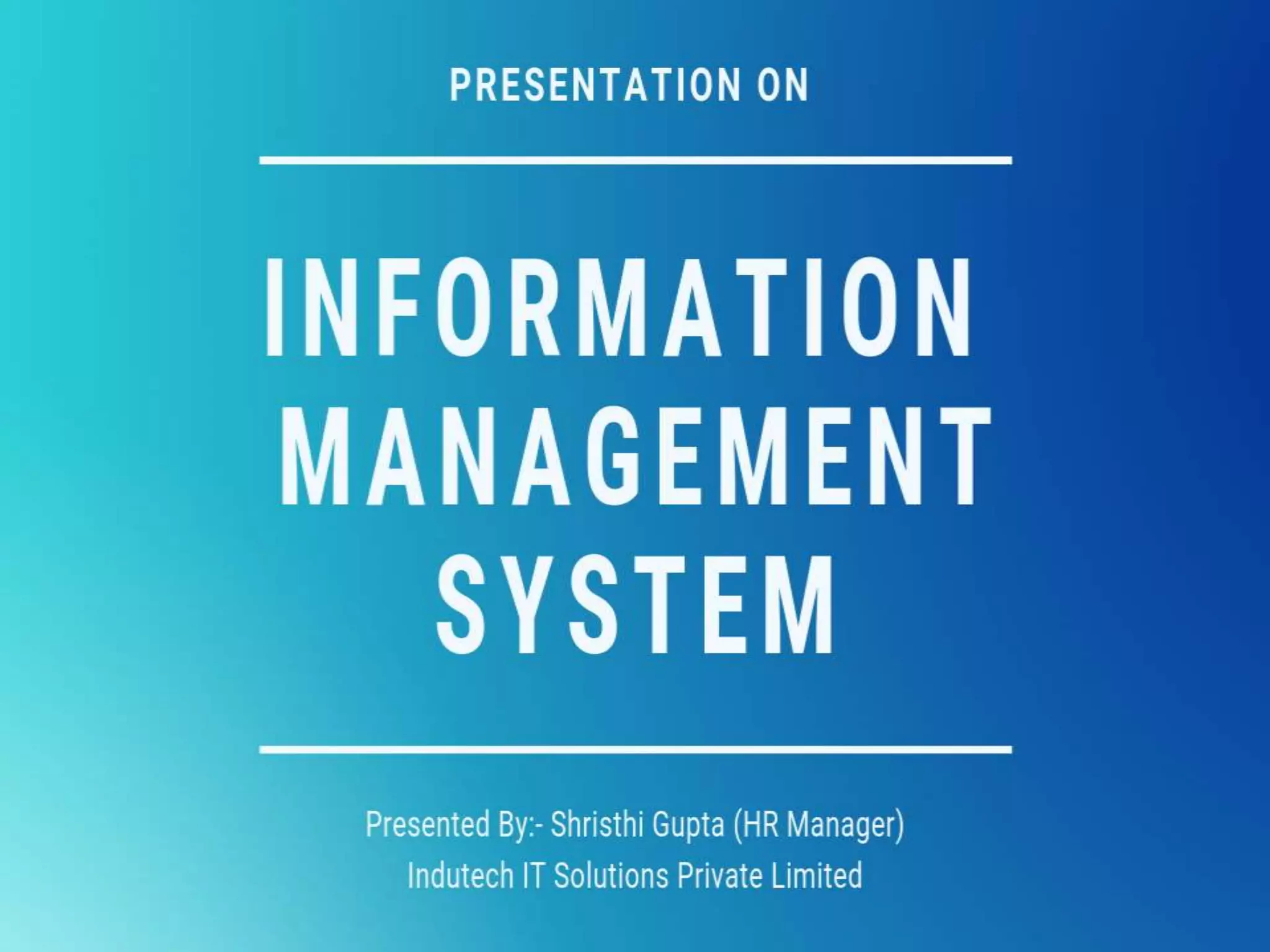 Presentation On School Information Management System | PPT
