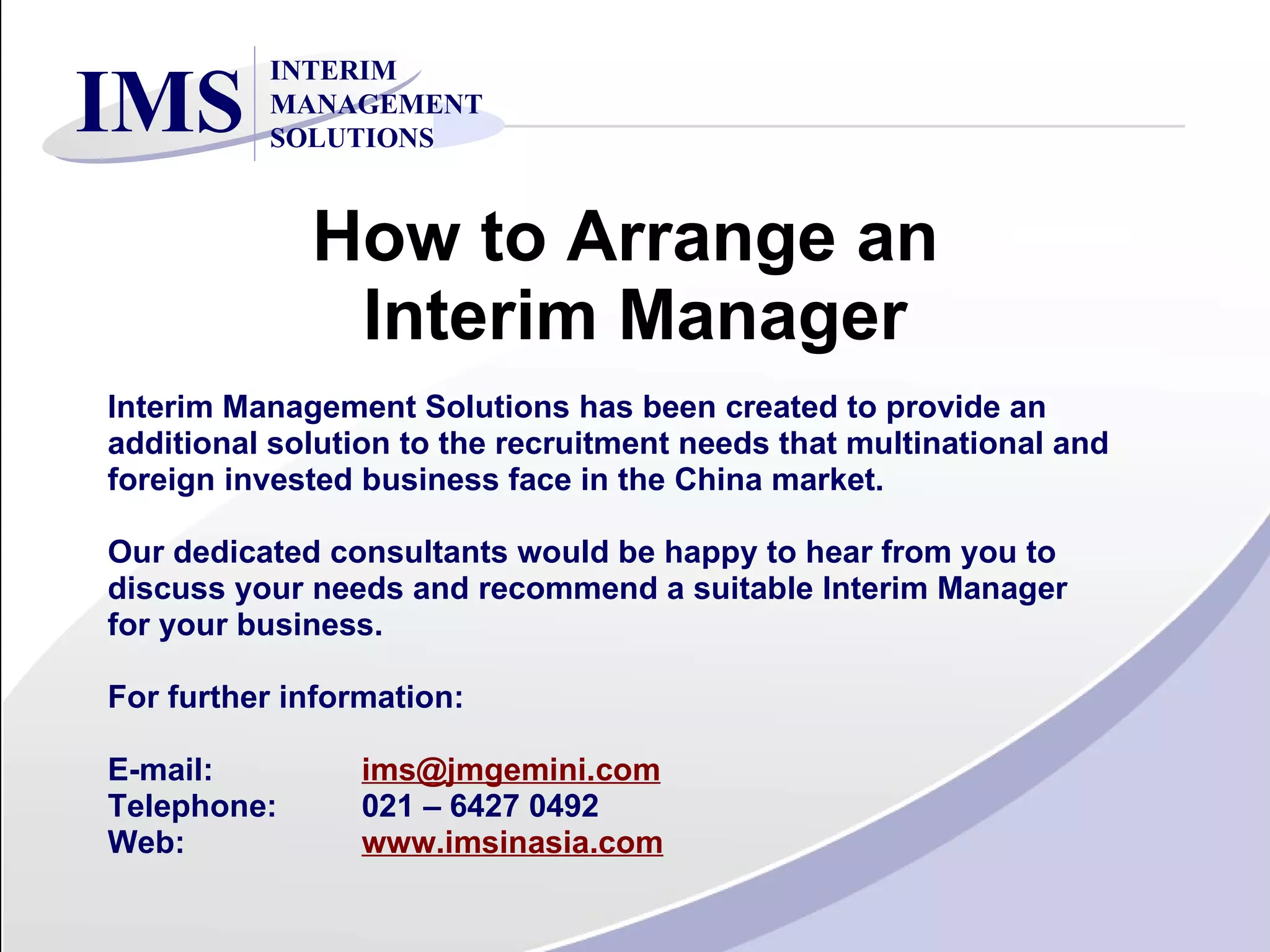 What is Interim Management? | PPT