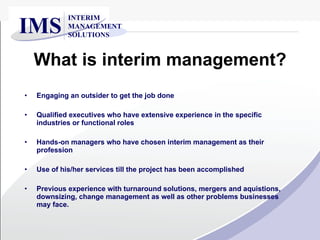 What is Interim Management?