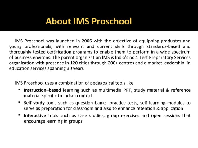 Introducing IMS Proschool | PPT