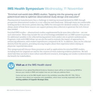IMS Health Real-World Evidence Solutions at ISPOR November 2015 | PDF