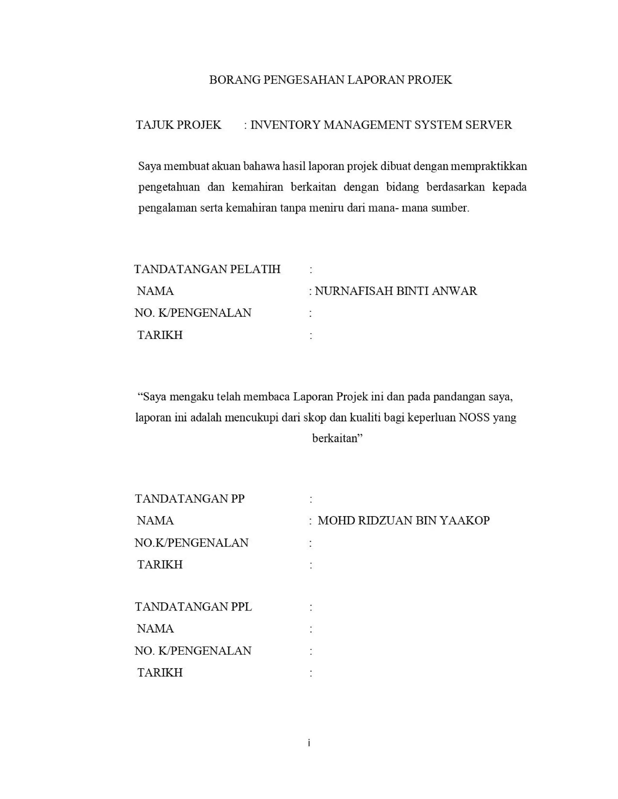 Thesis Inventory Management System Server Project Tahun Akhir (IMSS) | PDF