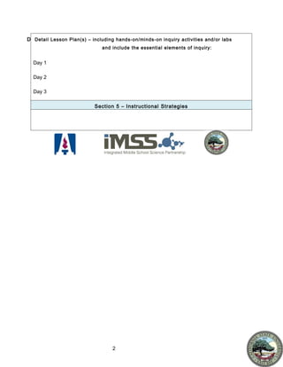 IMSS Lesson Template | DOC | Educational Assessment | Education