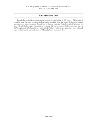 IMS Status Report issue 2. Contents and Foreword | PDF