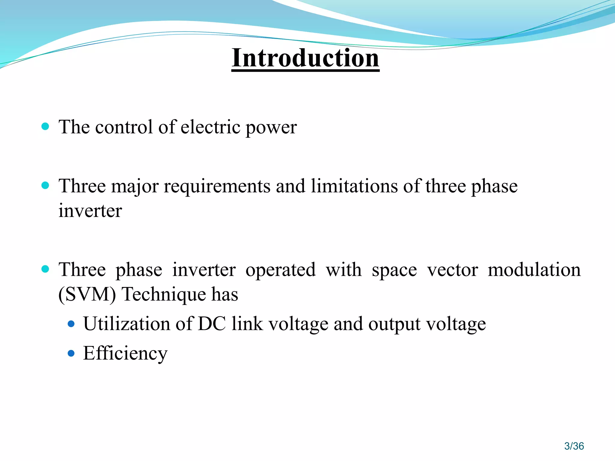 Speed Control Of Im Using Space Vector Modulation Ppt