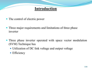 Speed control of IM using Space Vector Modulation | PPT