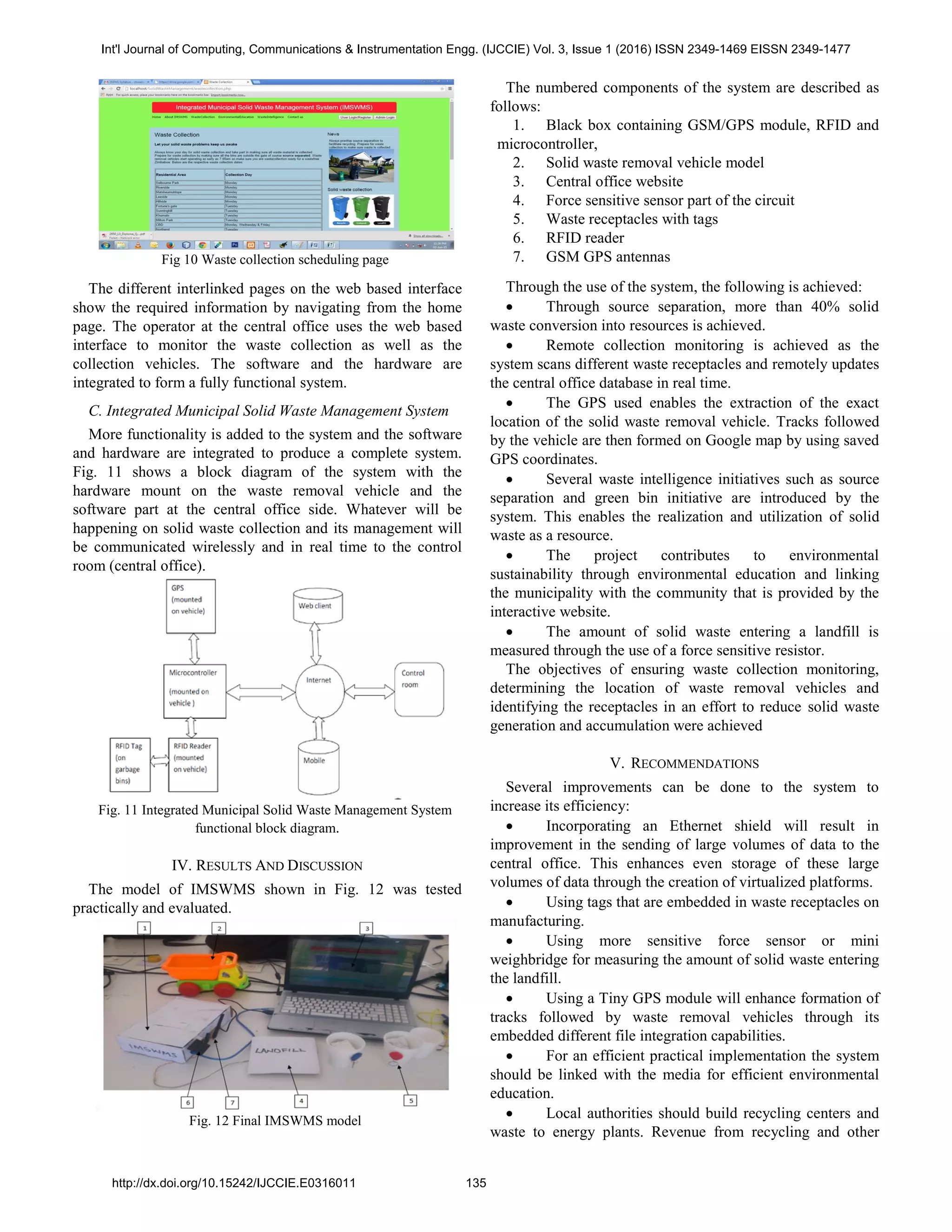 Integrated Municipal Solid Waste Management System (IMSWMS) | PDF