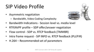 IMTC Connect 2015, SIP Parity Activity Group Update | PPT