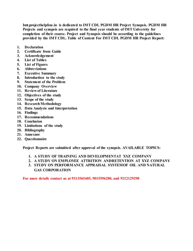 Imt cdl pgdm hr doc | PDF