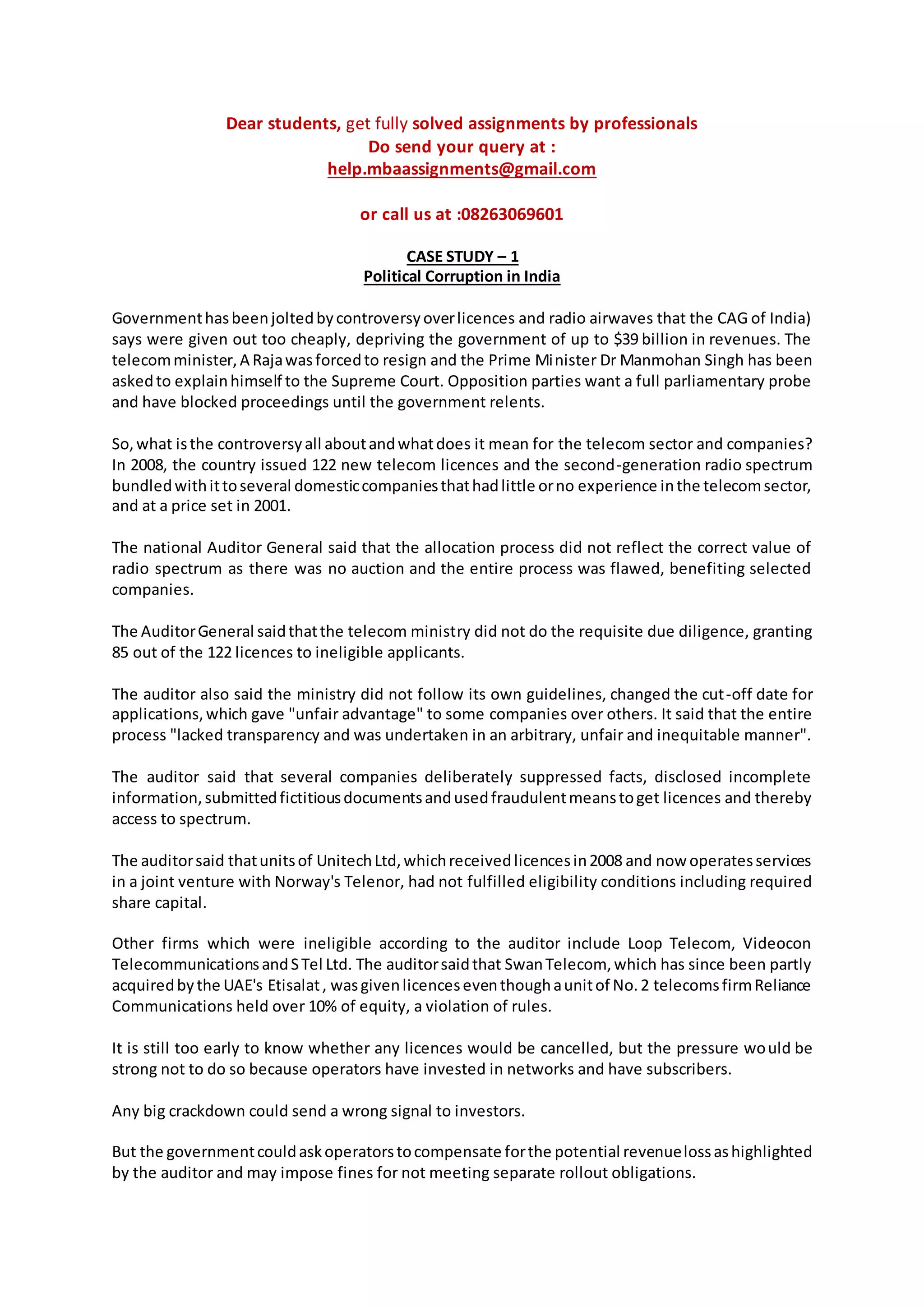 Imt ghaziabad solved case studies | PDF