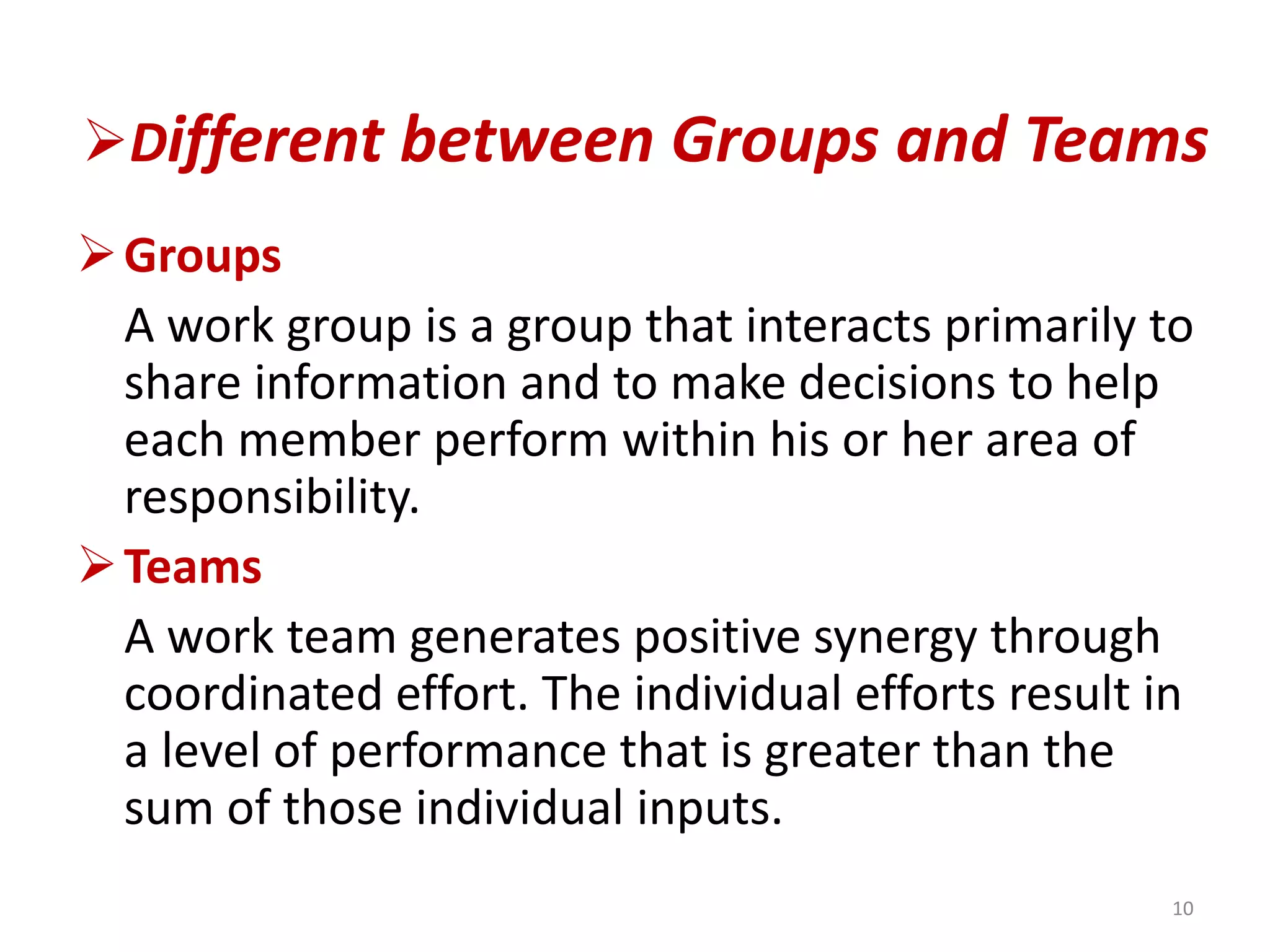 understanding the work groups and work teams | PPTX