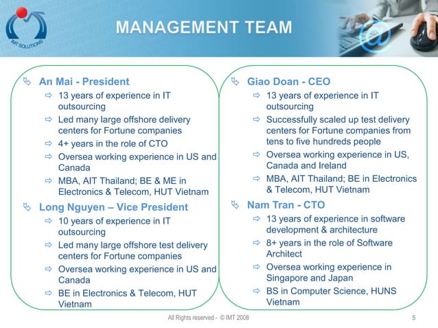 IMT Solutions - Overview of IMT | PPT