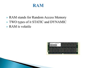 presentation on introduction of computer hardware | PPT