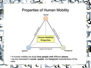 Modeling the Social, Spatial, and Temporal dimensions of Human Mobility ...