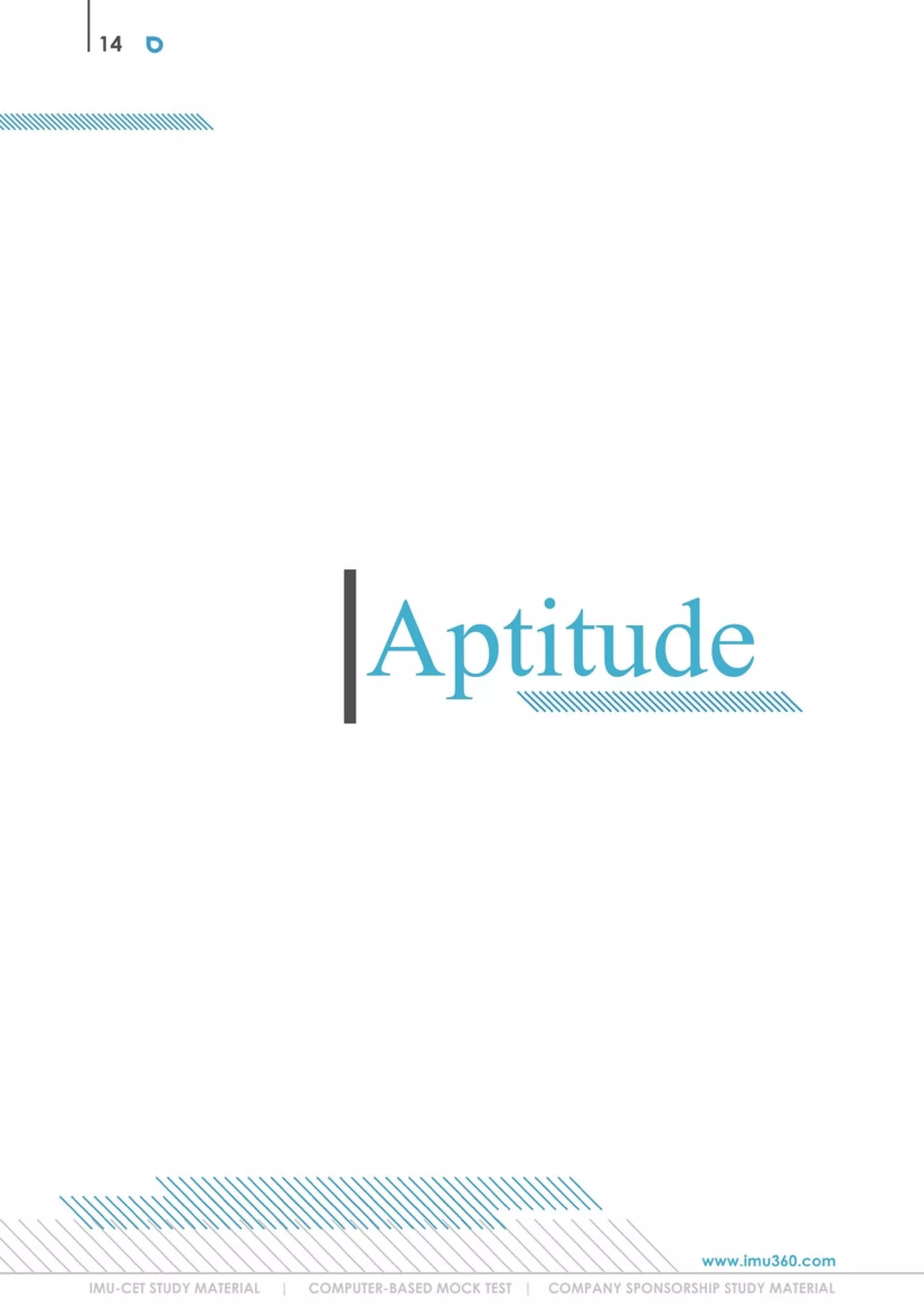 IMU CET Study Material Sample | PDF