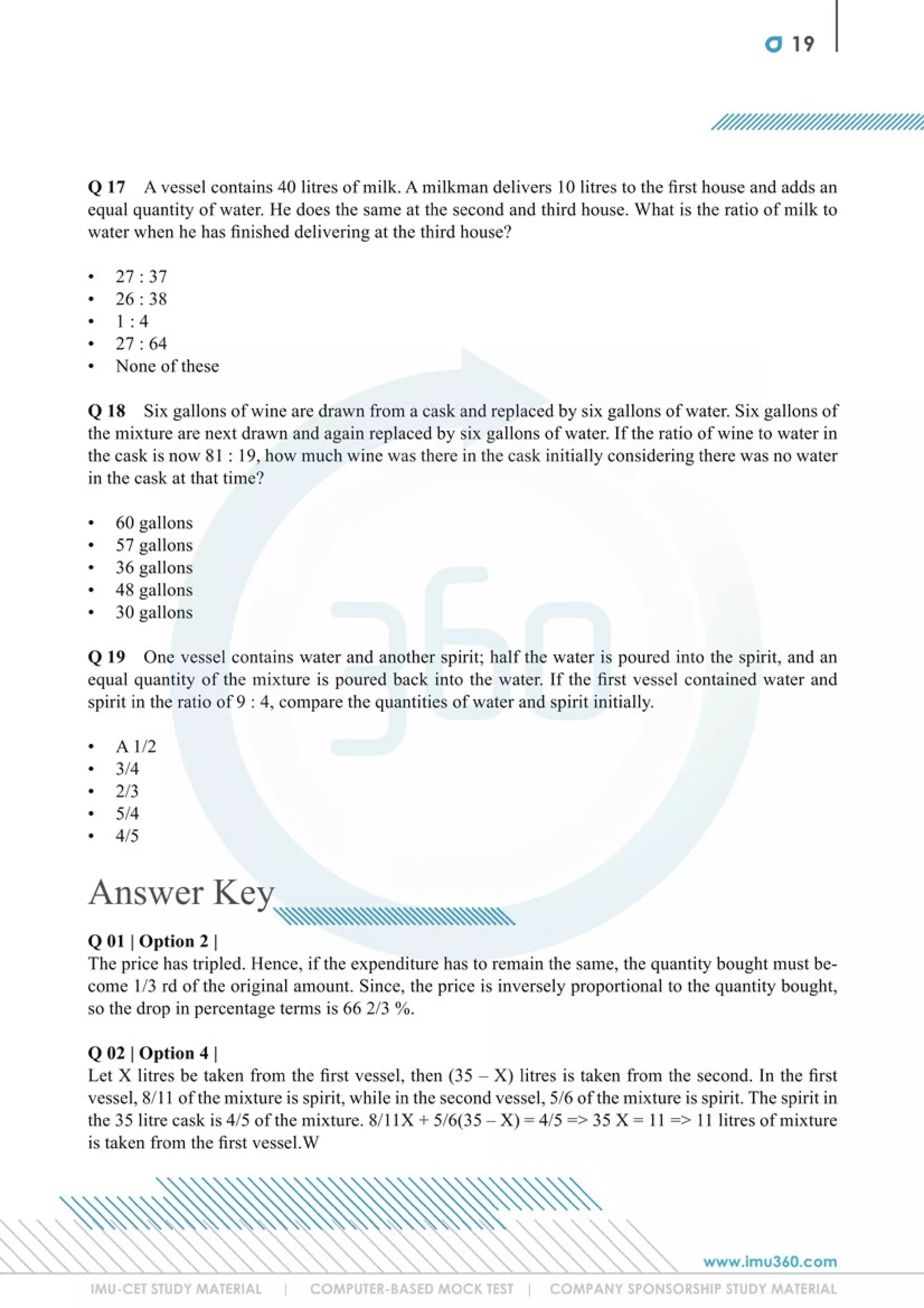 IMU CET Study Material Sample | PDF