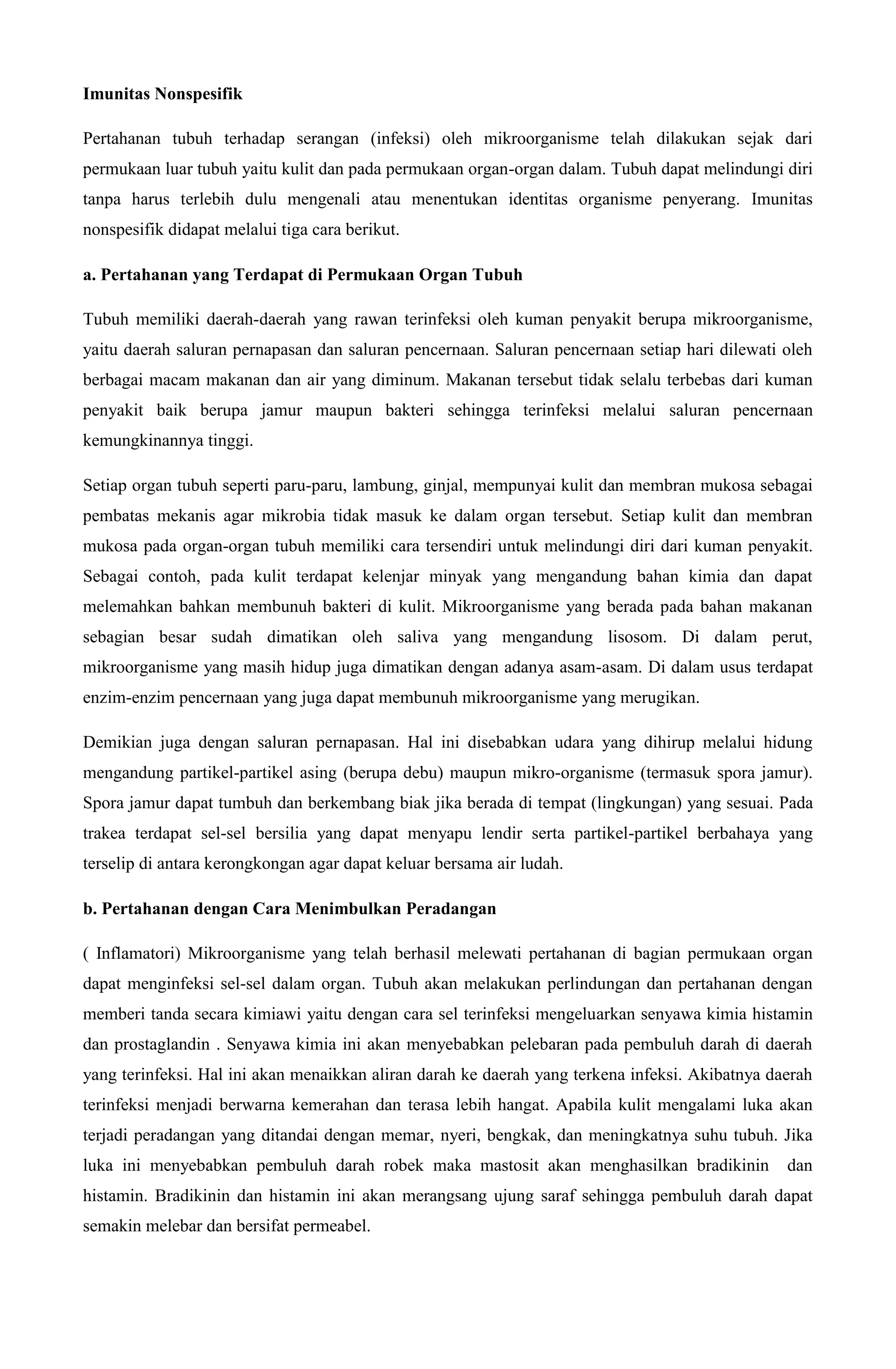 Sistem Pertahanan Tubuh (Materi Biologi) | DOCX