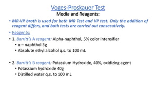 IMViC biochemical tests | PPTX