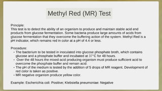 IMViC (Indole Methyl red Voges prascuer Citrate) Test | PDF