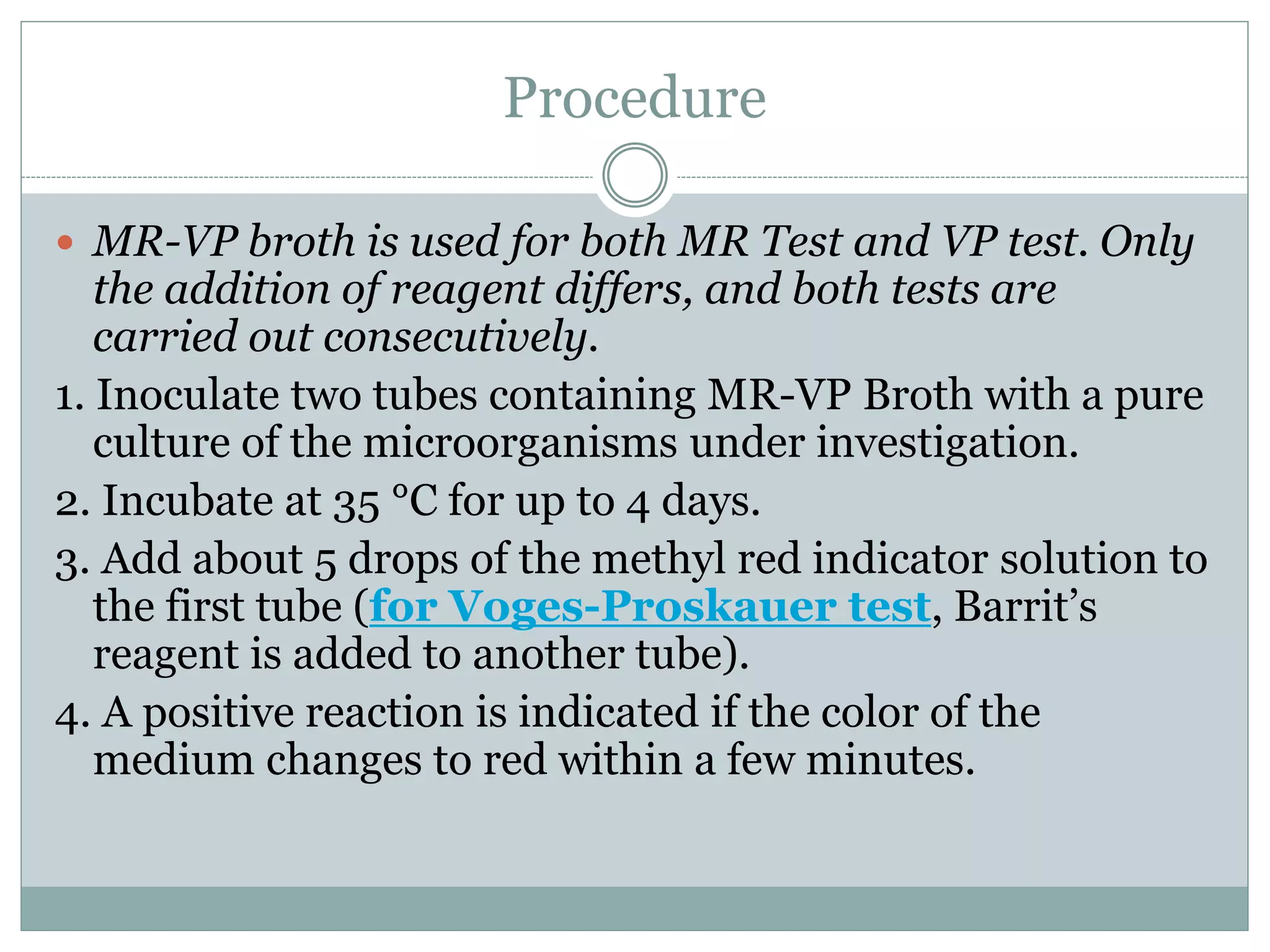 IMViC (Biochemical test) | PPTX