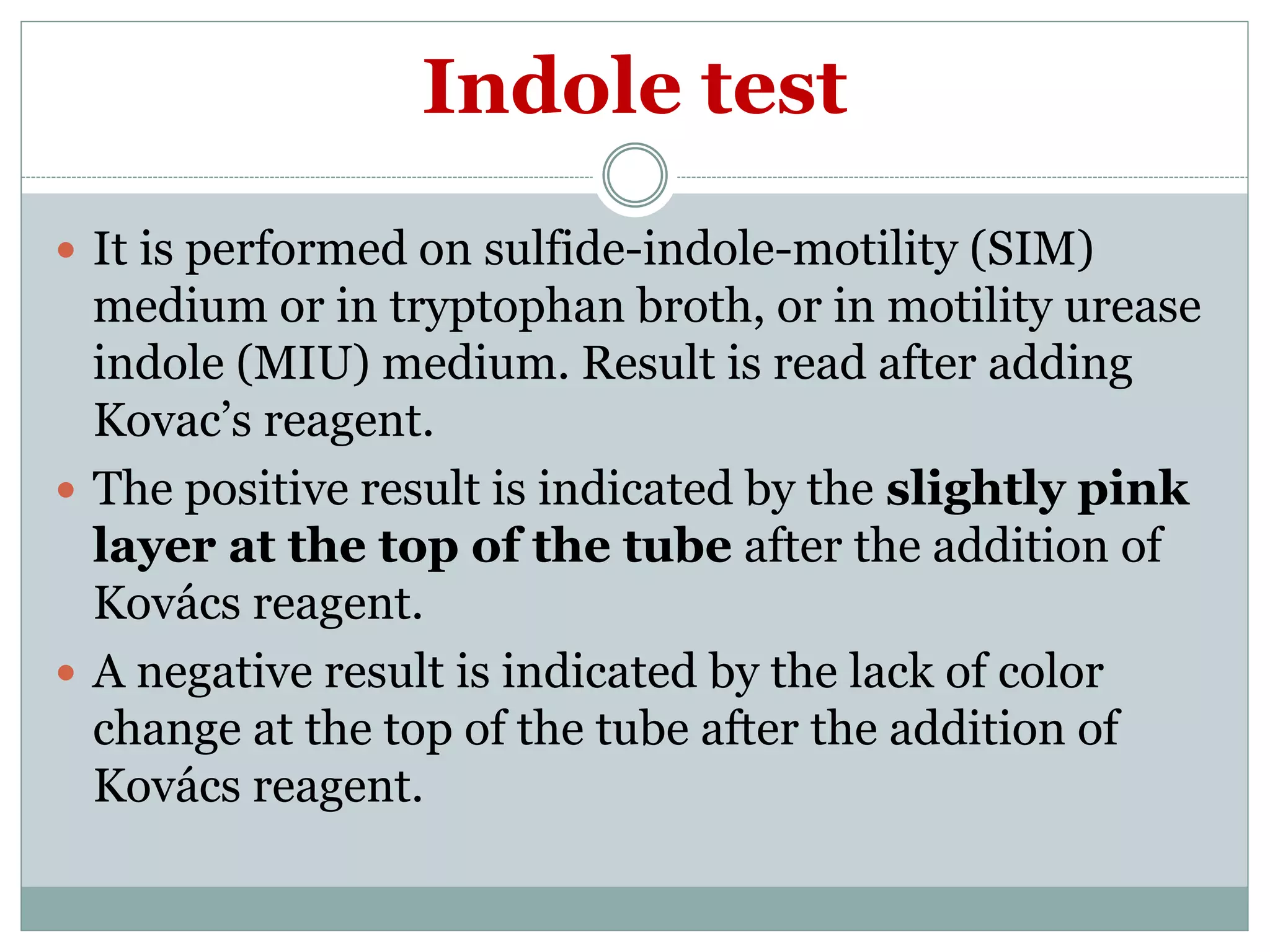 IMViC (Biochemical test) | PPTX