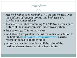 IMViC (Biochemical test) | PPTX