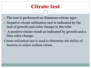 IMViC (Biochemical test) | PPTX