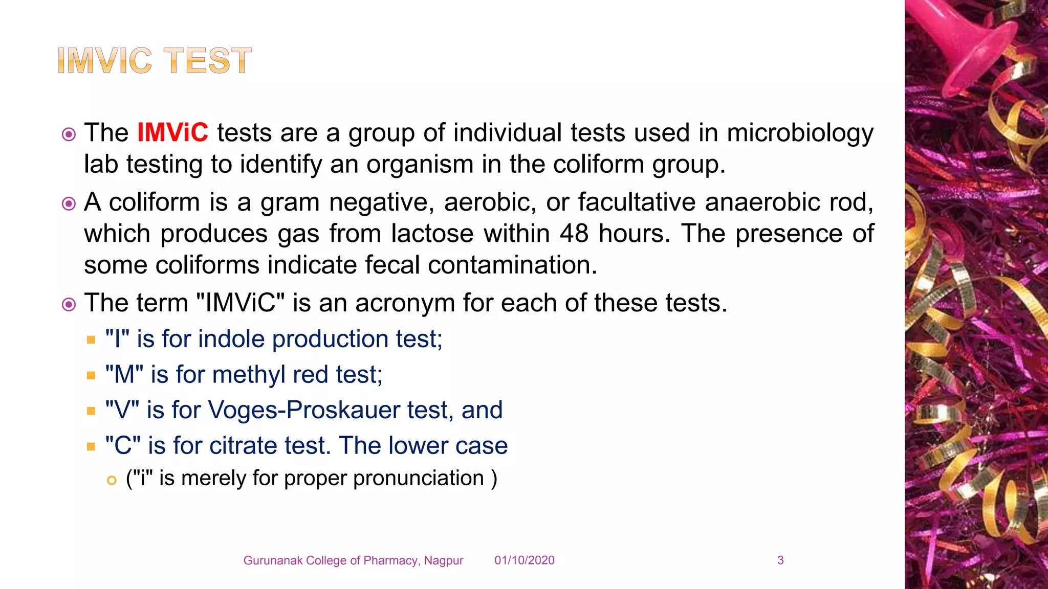 IMViC test | PPTX