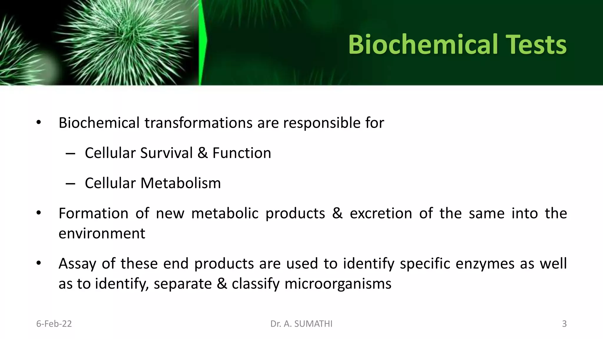 Dr. A. SUMATHI - Pharmaceutical Microbiology - IMViC Tests | PDF