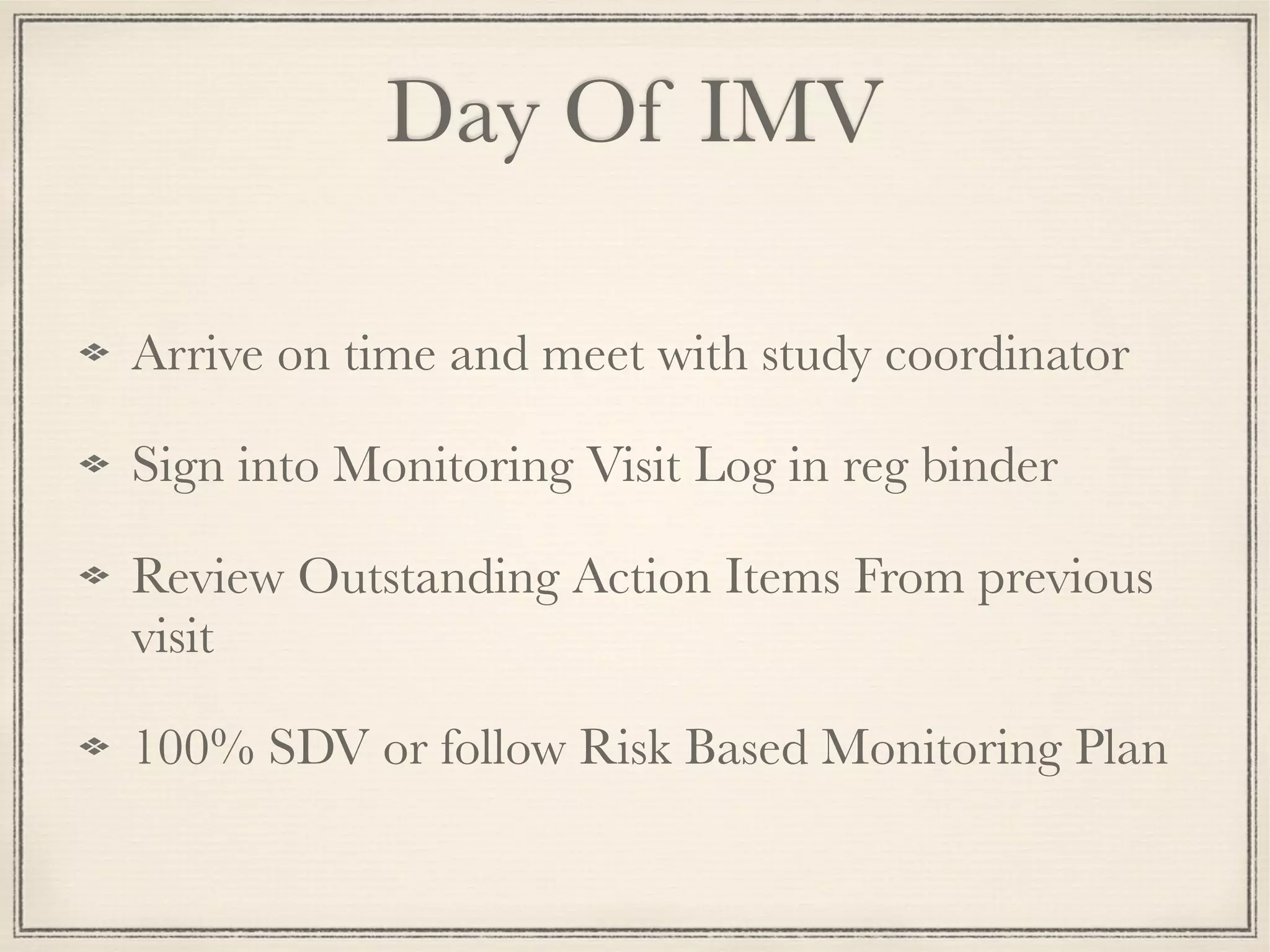 Interim Monitoring Visits | PDF