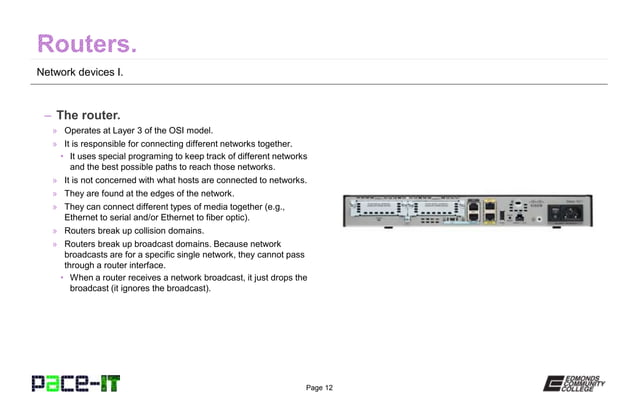Pace IT - Network Devices (part 1) | PPTX | Computer Networking | Computing
