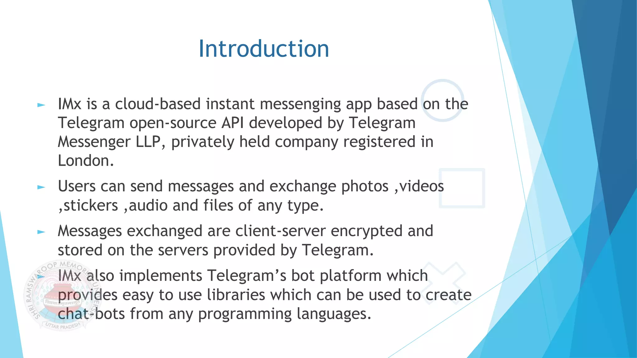 Open Source Telegram Based Instant Messenger | PDF