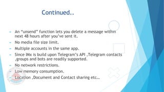 Open Source Telegram Based Instant Messenger | PDF