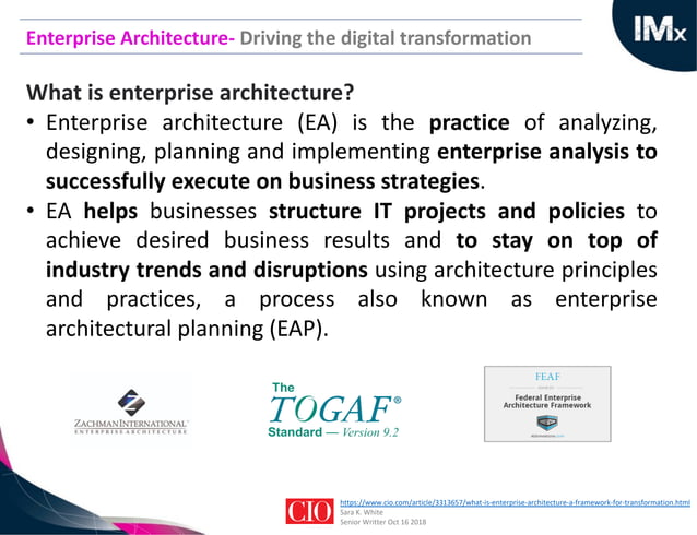 Arquitectura Empresarial impulsando la transformación digital | PPT