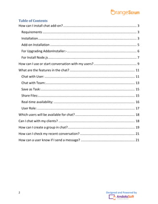 Orangescrum In App Chat Add-on User Manual | PDF