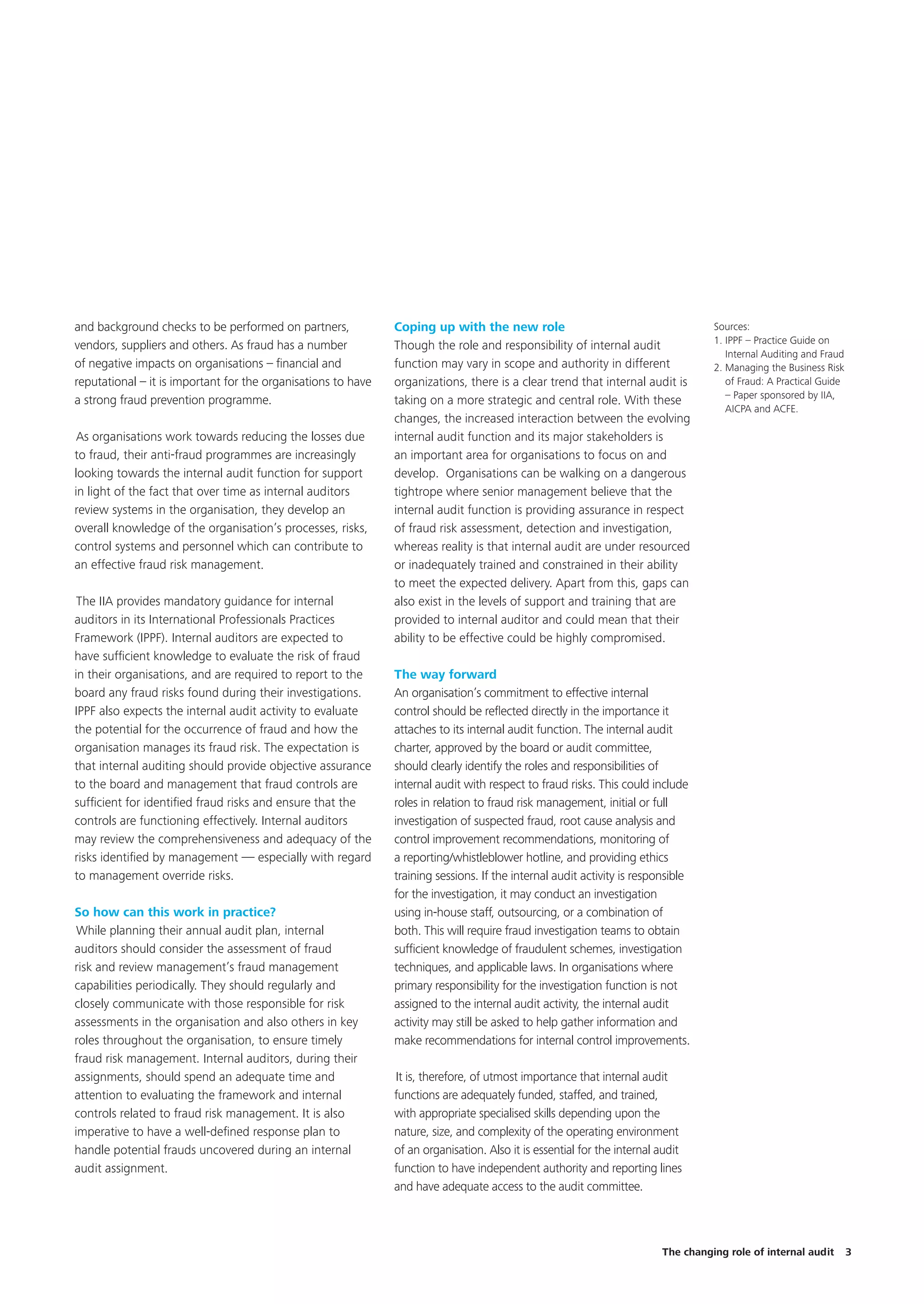 The changing role of internal audit | PDF | Business Accounting & Finance | Business