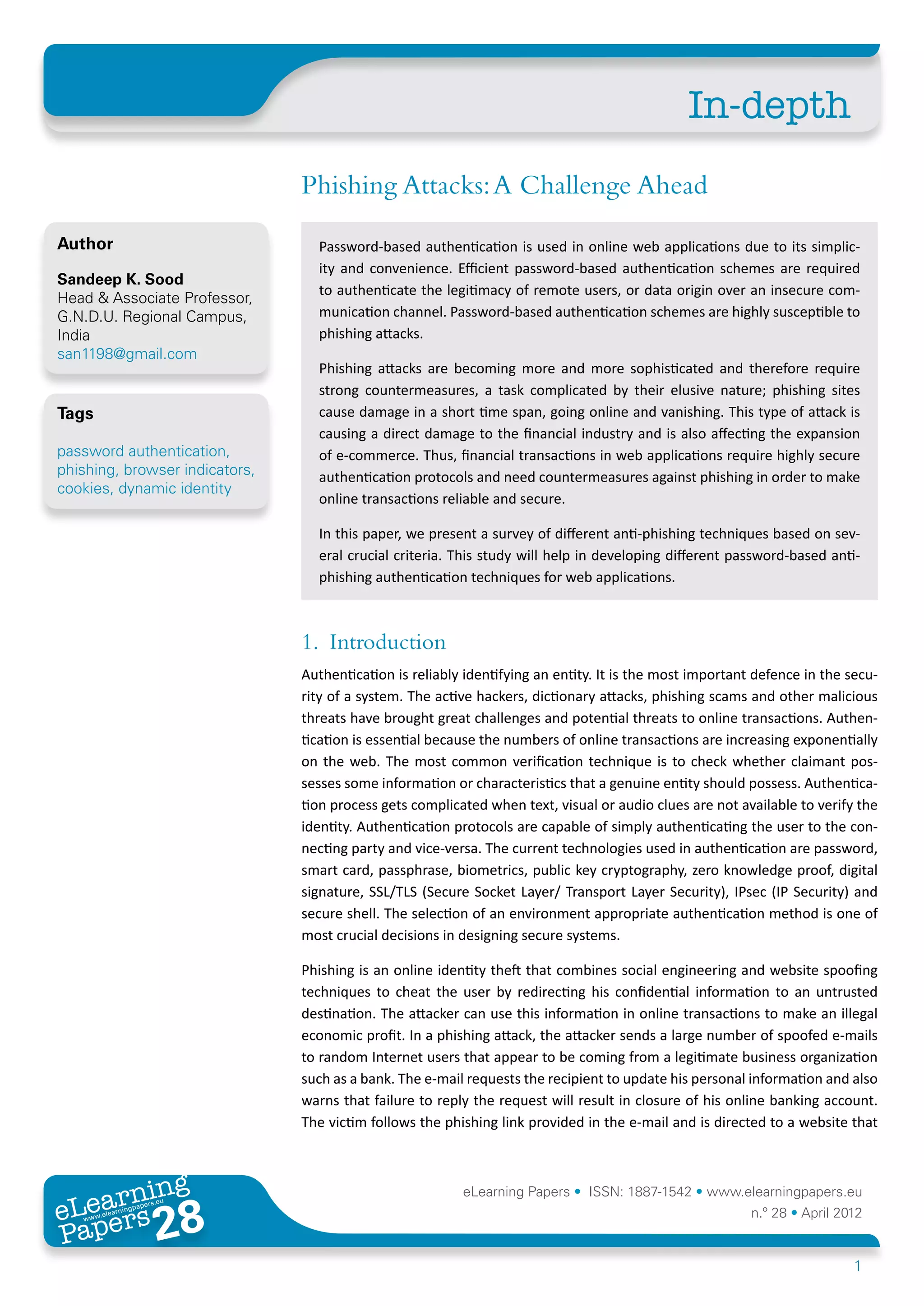 Phishing Attacks: A Challenge Ahead | PDF